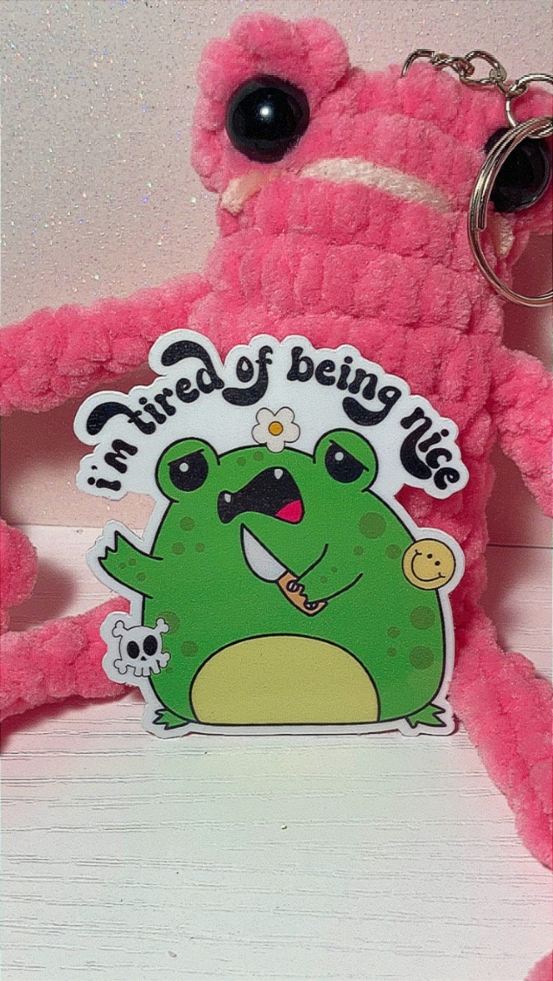 I’m Tired of Being Nice Frog Sticker Kawaii Laptops Decor Gift Vinyl ...