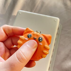 Orange Kitty Cat Worry Stone Keychain Charm Kawaii Fun Smooth Bumpy ...
