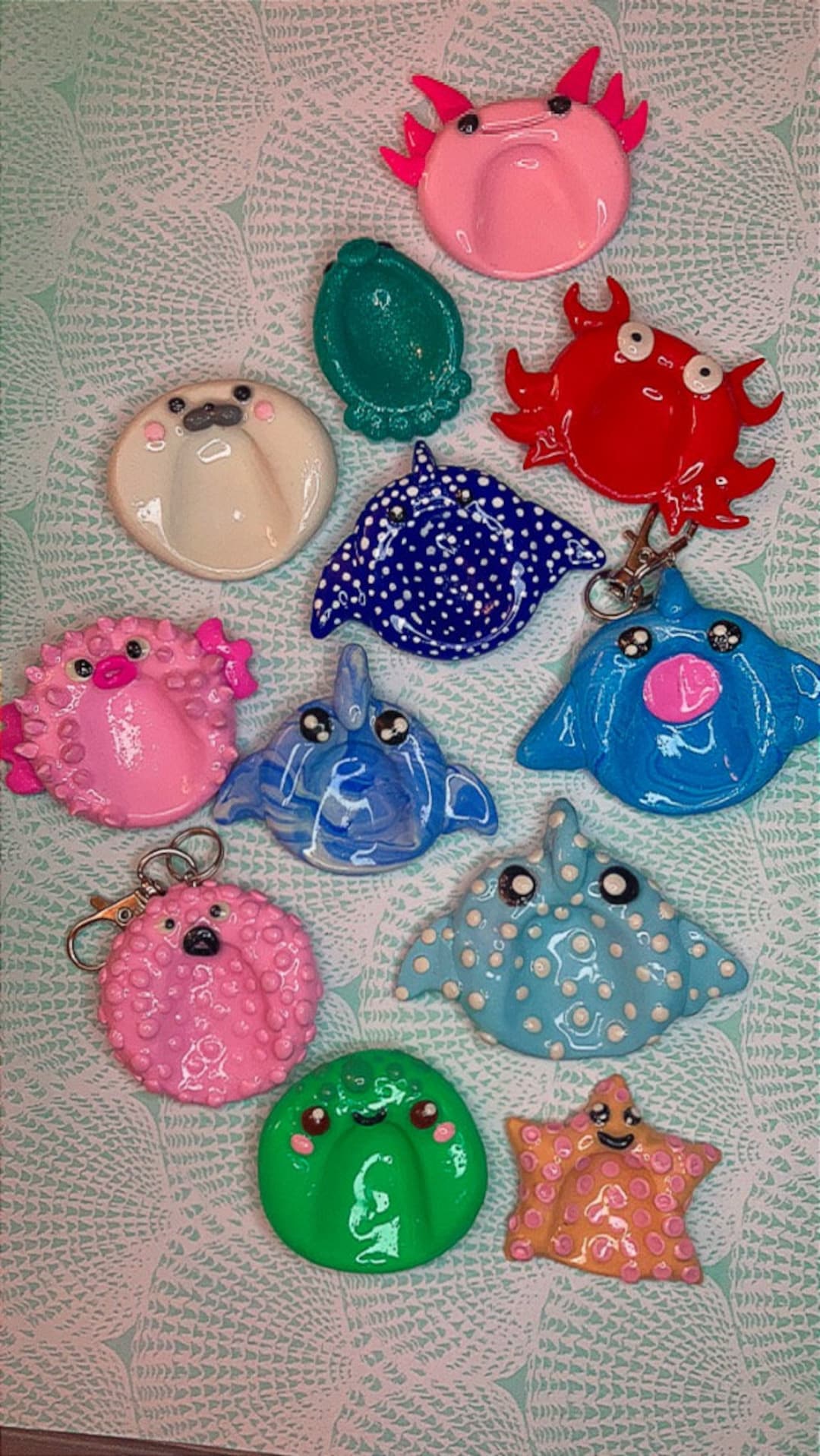 Ocean Themed Worry Stones Clay Stones Fun Water Summer Gift Anxiety ...