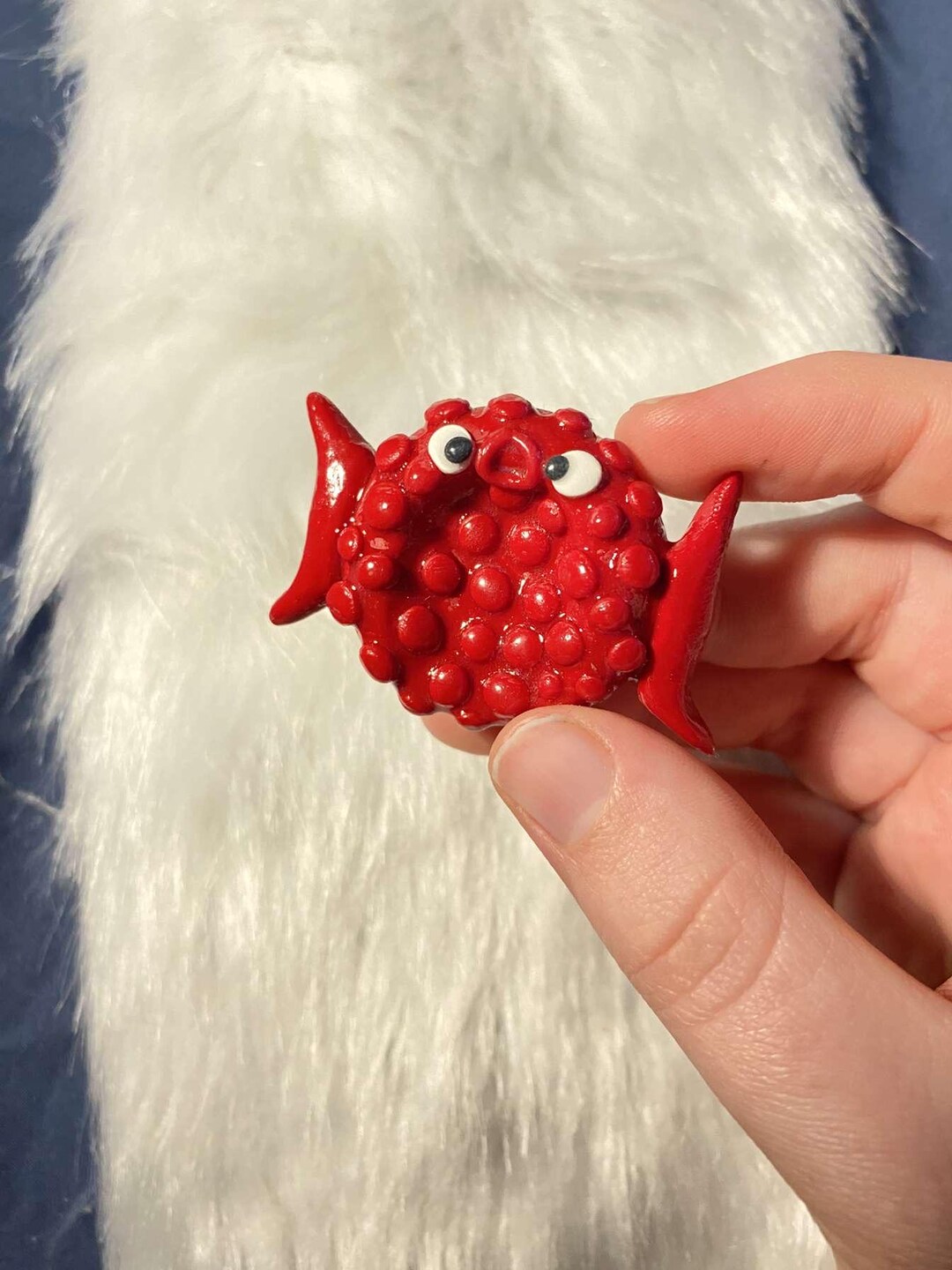 Pufferfish Bumpy Worry Stone Fidget,anxiety Relief, Handmade, ADHD ...