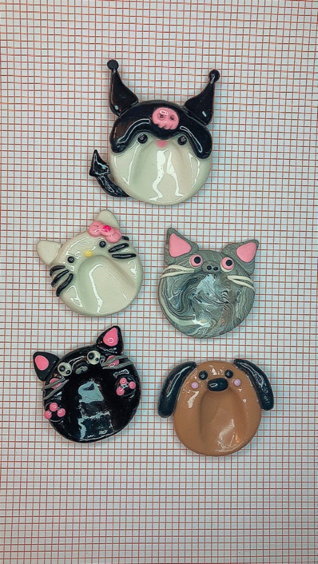 Cats and Dogs Kawaii Worry Stones Handmade Clay Anxiety Relief Cute ...