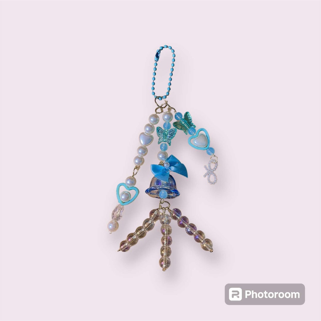 Blueberry Jellyfish Beaded Dangle Keychain Handmade Kawaii Fish - Etsy