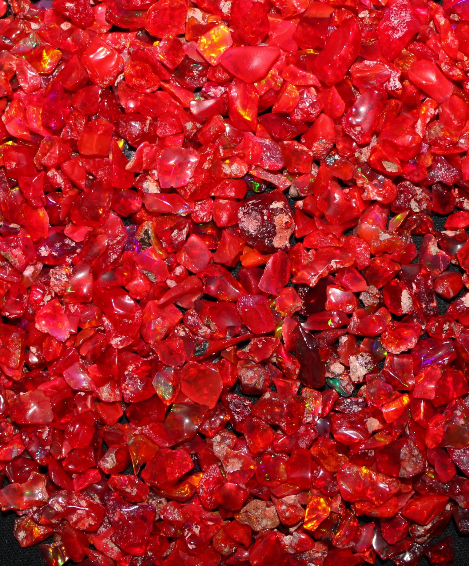 10 Cts, 3-8 MM Natural Ethiopian Red Opal Polished Rough Stone, Red ...