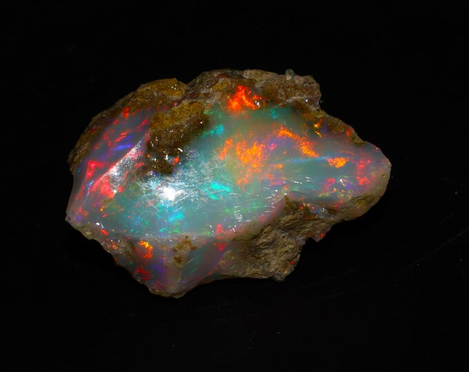 Natural Dark Ethiopian Opal Rough Gemstone | Multi-fie Opal | 20.25 Ct ...