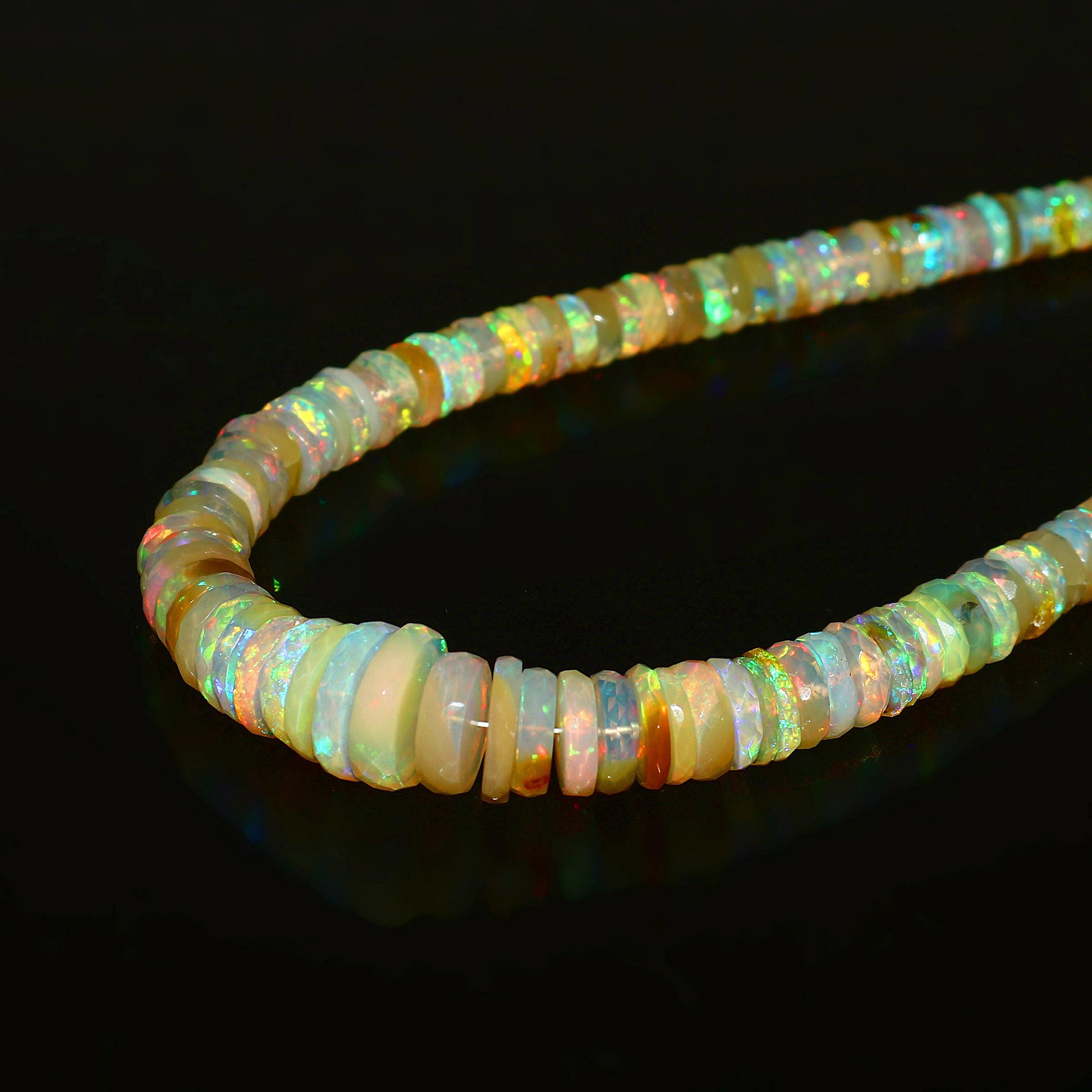 Ethiopian | Faceted Opal Tyre | Multi Fire Opal Tyre | Gemstone Opal ...
