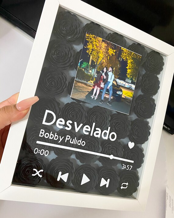 Frames Visual Arts Custom spotify/Apple rose origami shadow box etna.com.pe