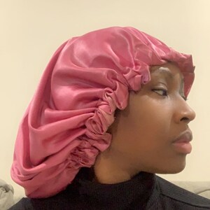 Extra Large Blue Satin Bonnet for Hair Protection, Braids, Weave - Etsy