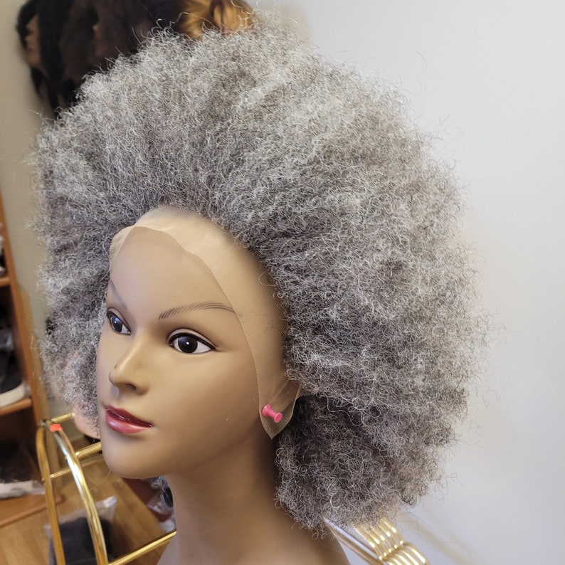 Grey Saltnpepper Afro Kinky Lace Frontal Wig - Etsy