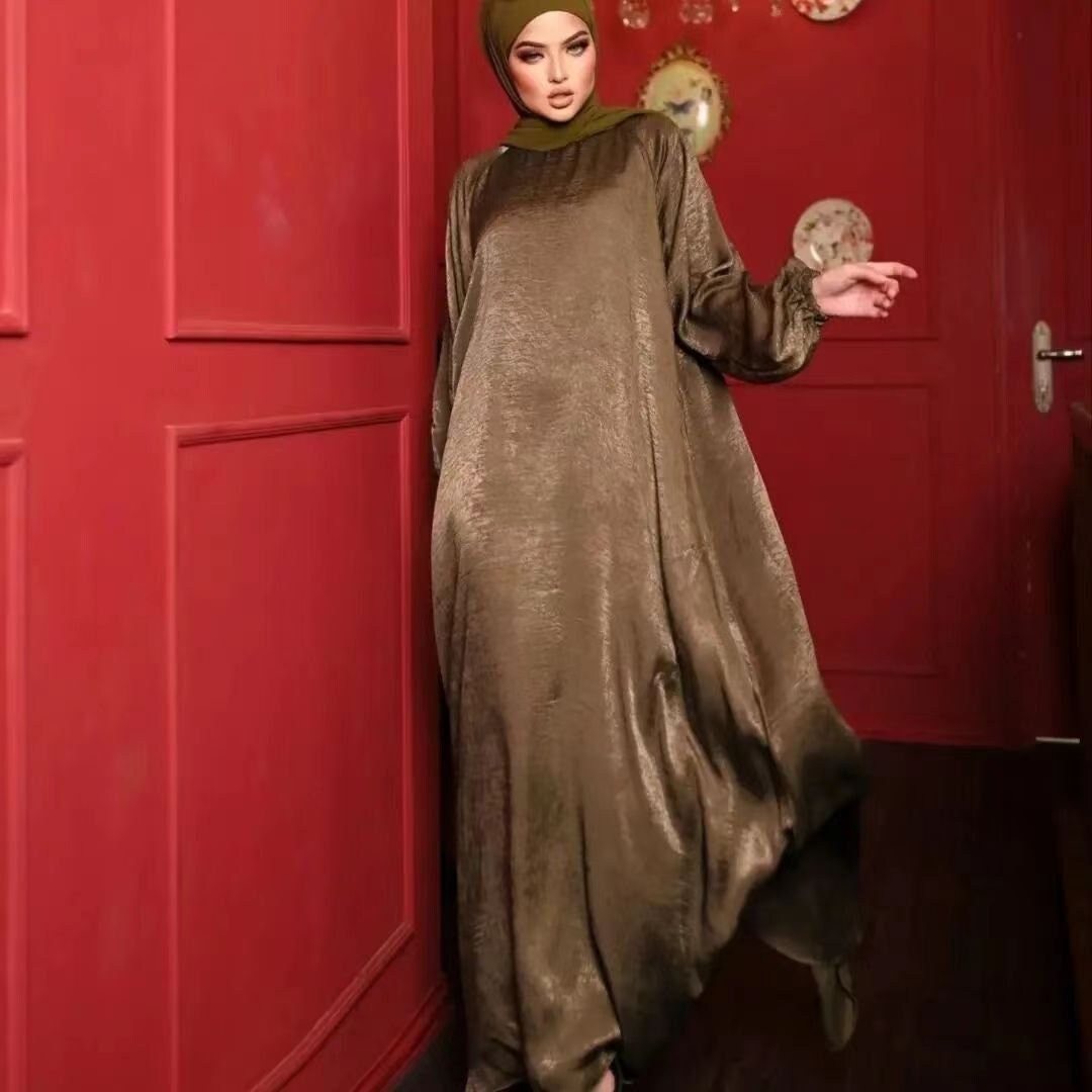 Muslim Satin Abaya Modest Dress Abayas for Women African Dresses Turkey ...