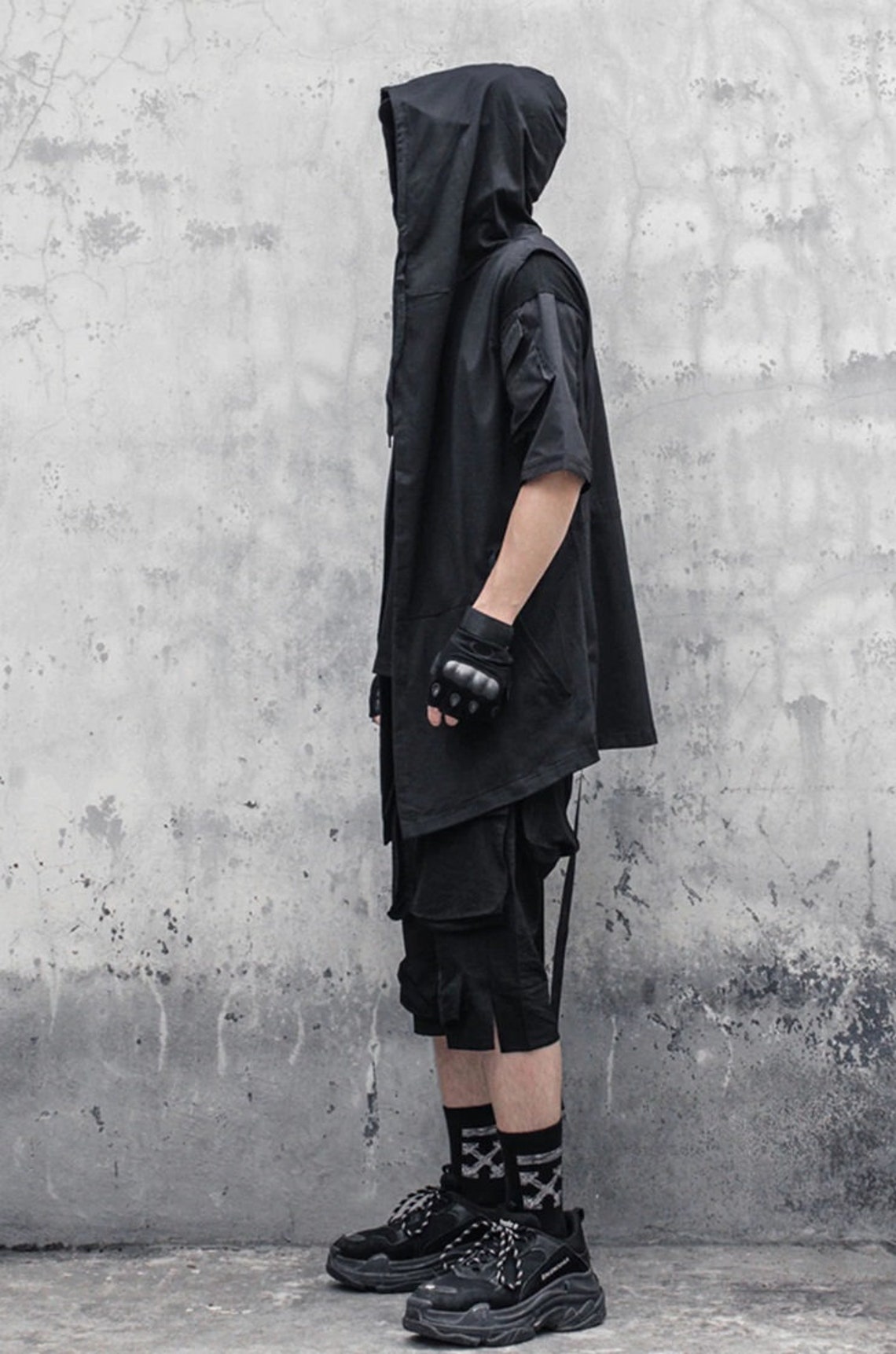 DARK Black Hooded Wizard Vest Coat Men 2021autumn Summer - Etsy