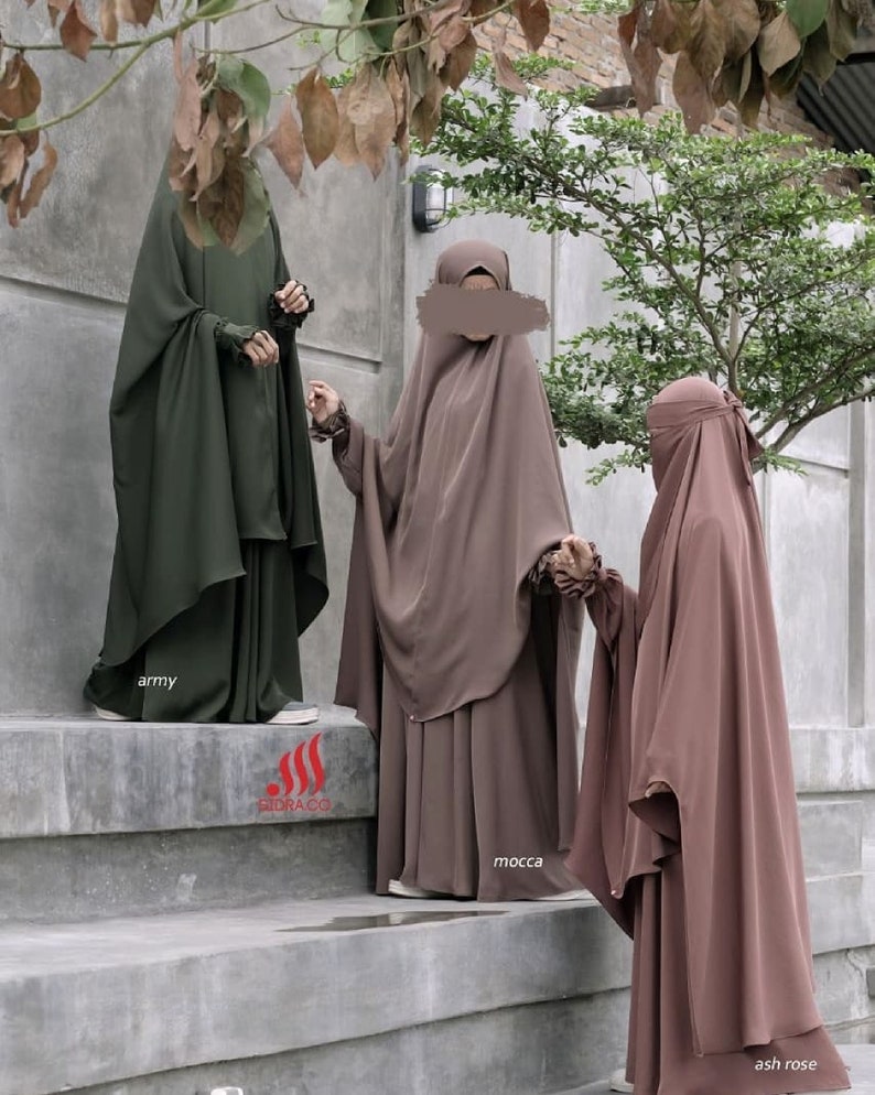 Mocca Noura Transformer Khimar Set Abaya Eid Series Half Niqab - Etsy