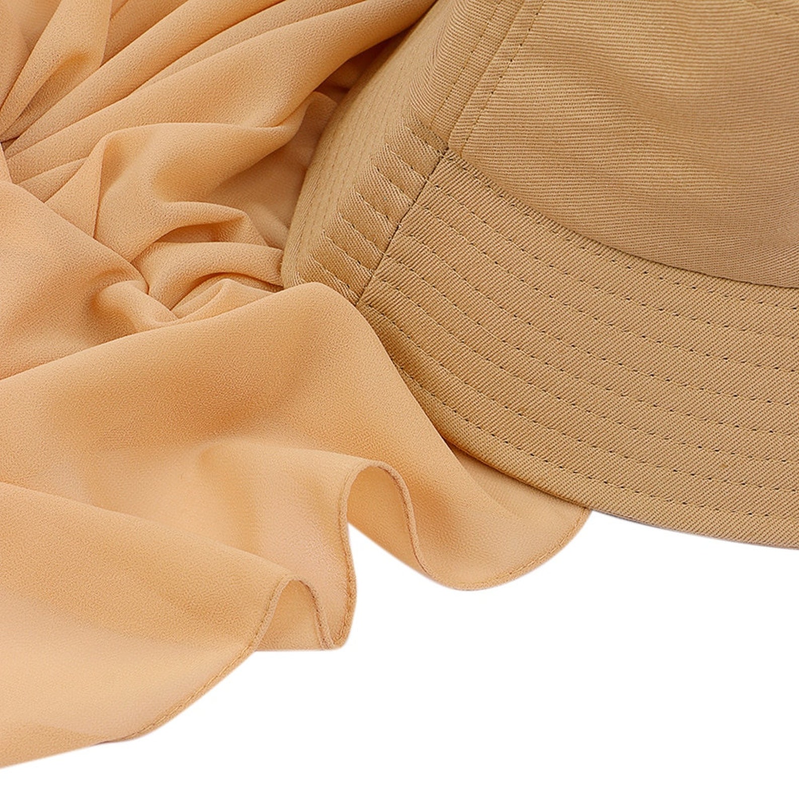 New Muslim Women Bucket Hat With Chiffon Hijabs Summer Sports - Etsy