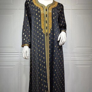 Diamond Abaya Arab Evening Long Dress Women Gold Stamping Muslim ...