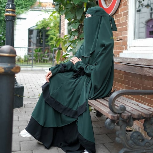 Mocca Noura Transformer Khimar Set Abaya Eid Series Half Niqab - Etsy