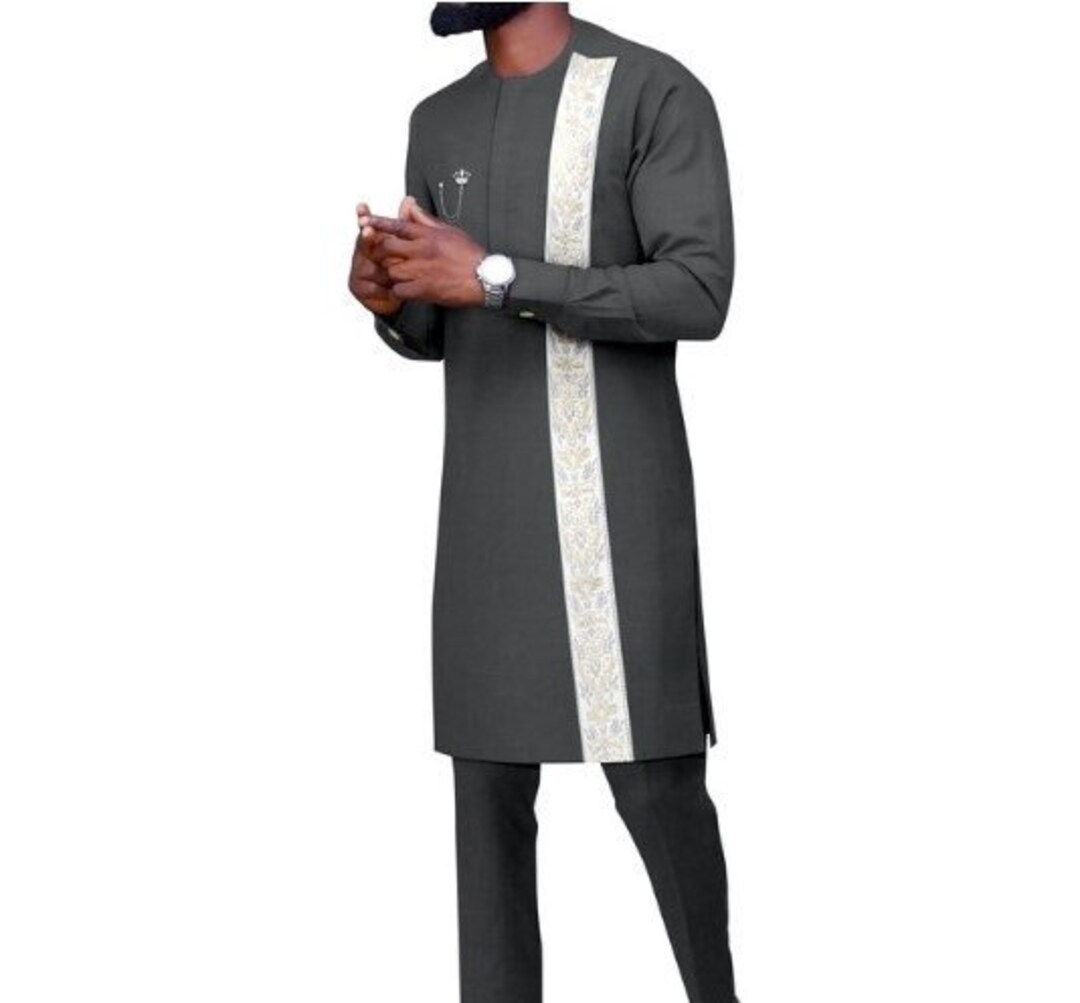 African Traditional Clothing Set for Men Dashiki Embroidery Coats and ...