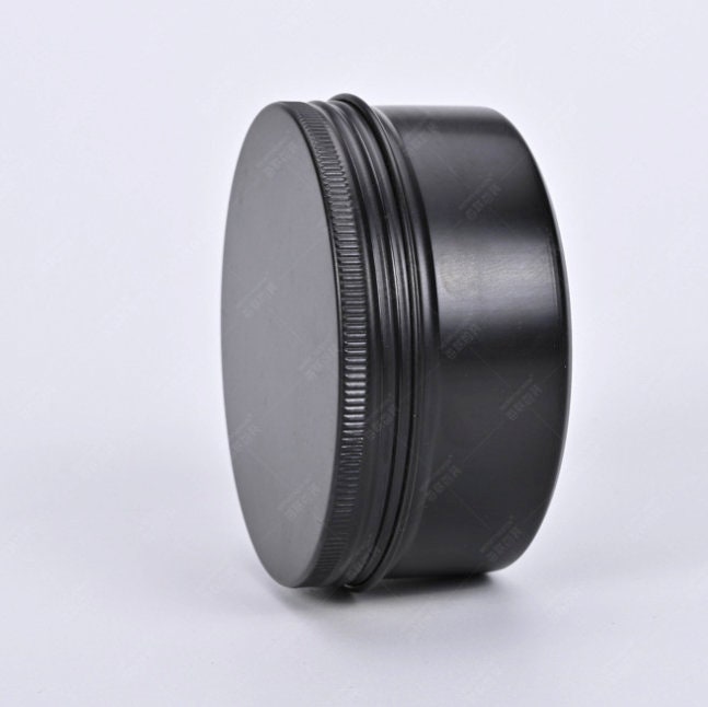 Black Aluminum Round Metal Tin Container |clear Top, Screw Lid ...