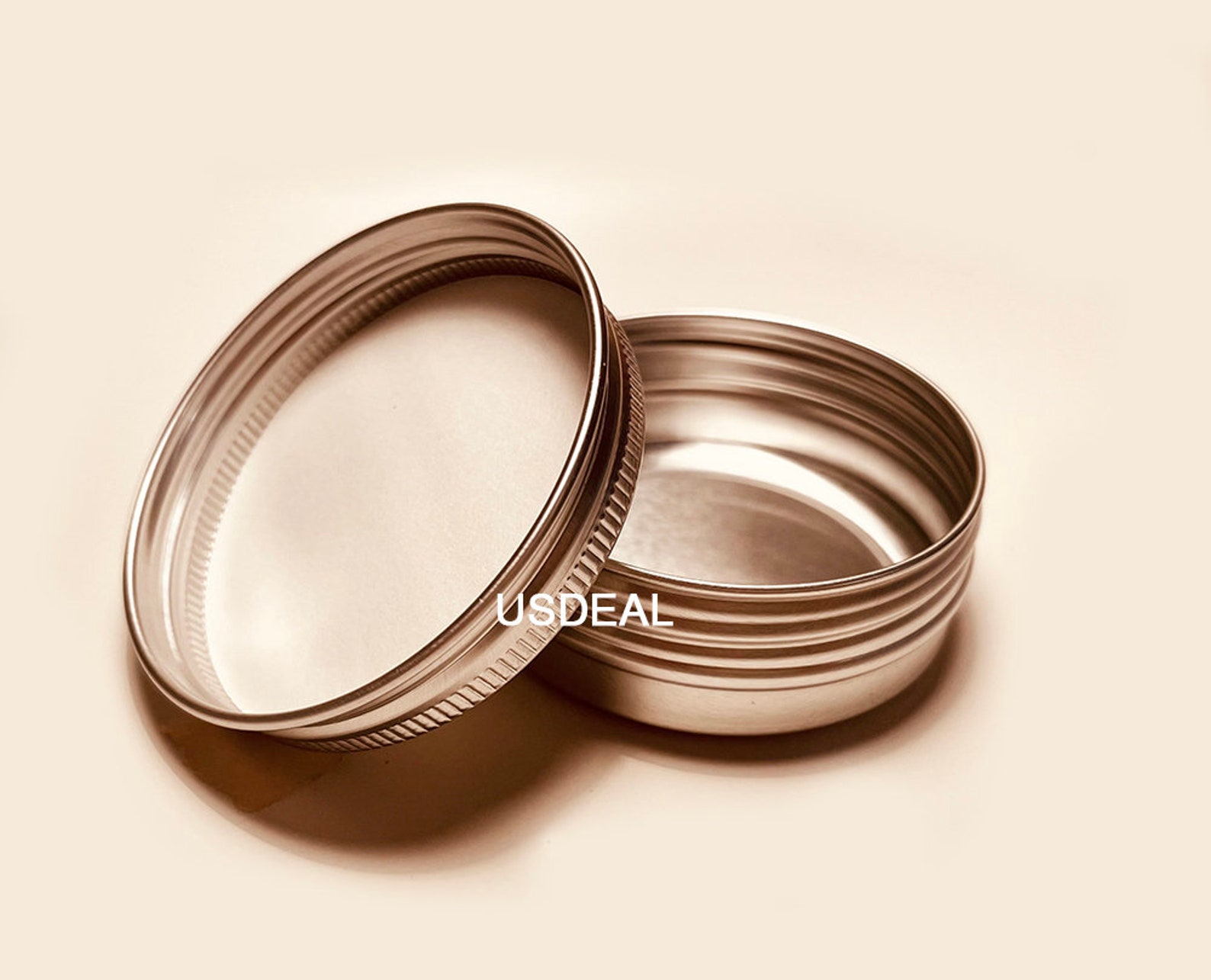 Aluminum Round Metal Tin Container With Lid Small Sample Container DIY ...