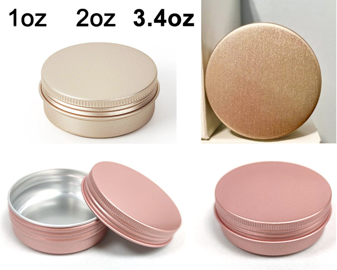 Matte Rose Gold/matte Gold Aluminum Round Metal Travel Tin Container ...