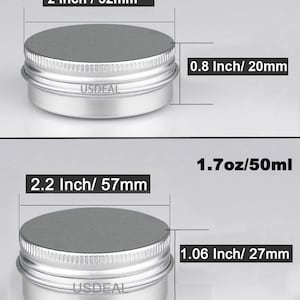 Aluminum Round Metal Tin Container With Lid Small Sample Container DIY ...