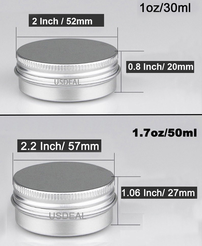 Aluminum Round Metal Tin Container With Lid Small Sample - Etsy