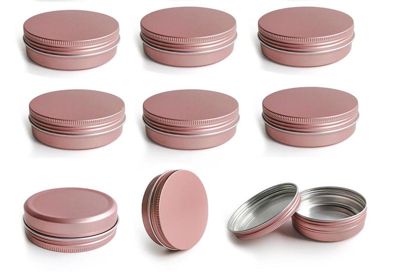 24tins 2oz Aluminum Tin Screw Round Top Metal Jar With Lid Small ...