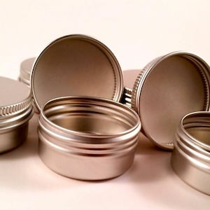 Aluminum Round Metal Tin Container With Lid Small Sample | Etsy