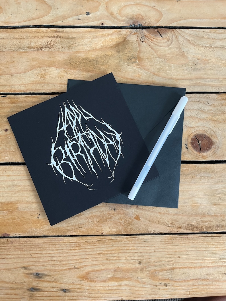 Hand Screen Printed Happy Birthday Greeting Card With a Black - Etsy