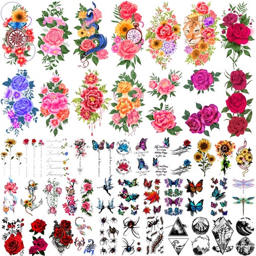 Yazhiji 15 Sheets Large Sexy Waterproof Temporary Tattoos For Etsy