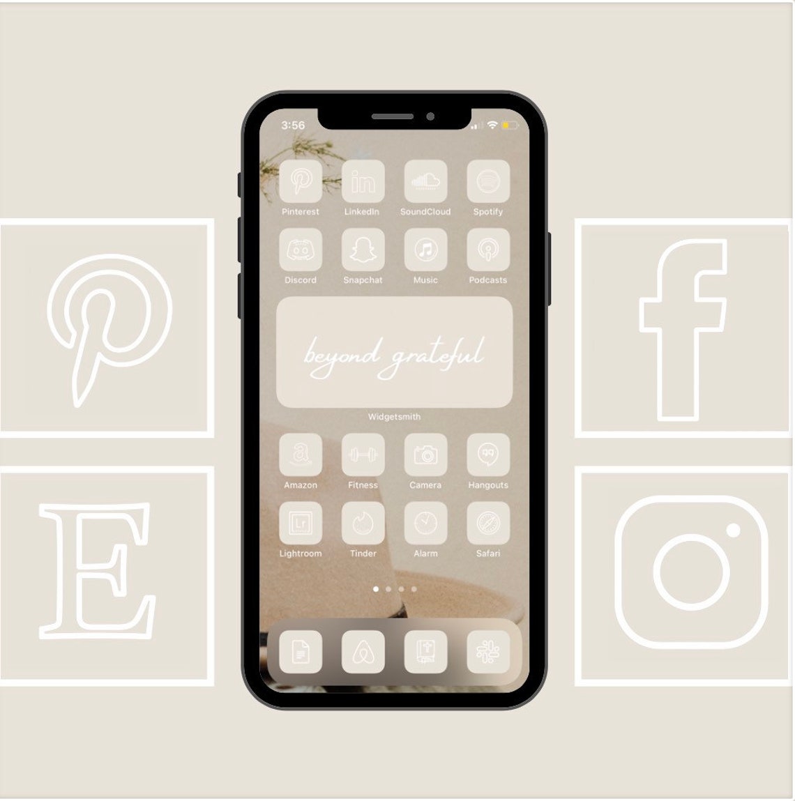 350 App Icons Cream Beige For customizing home screen in | Etsy