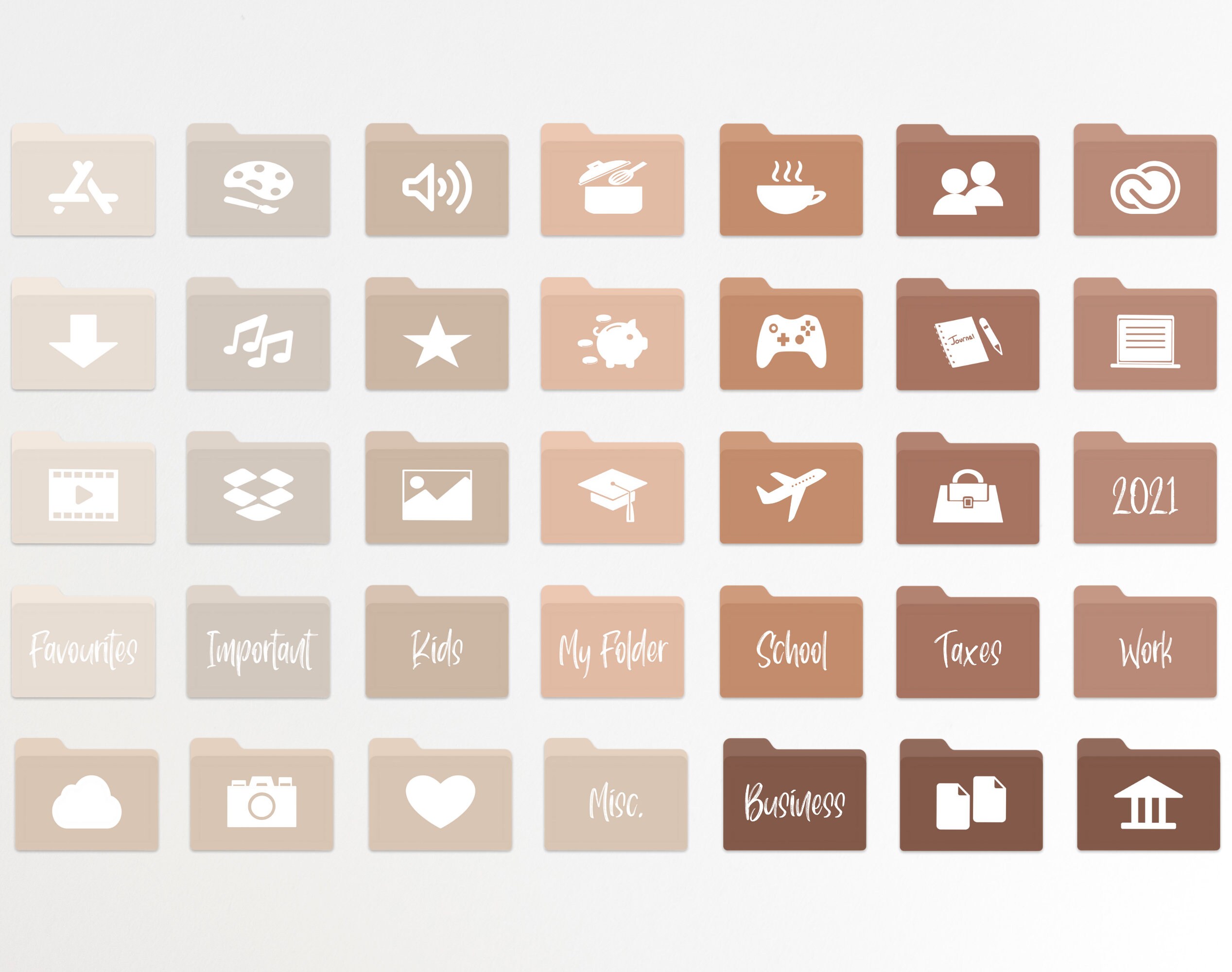 Neutral Nudes Desktop Folder With Icons for Mac & Windows - Etsy