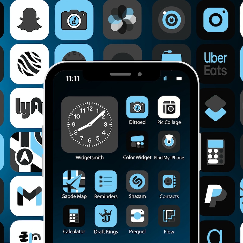 Blue App Icon Pack - Etsy