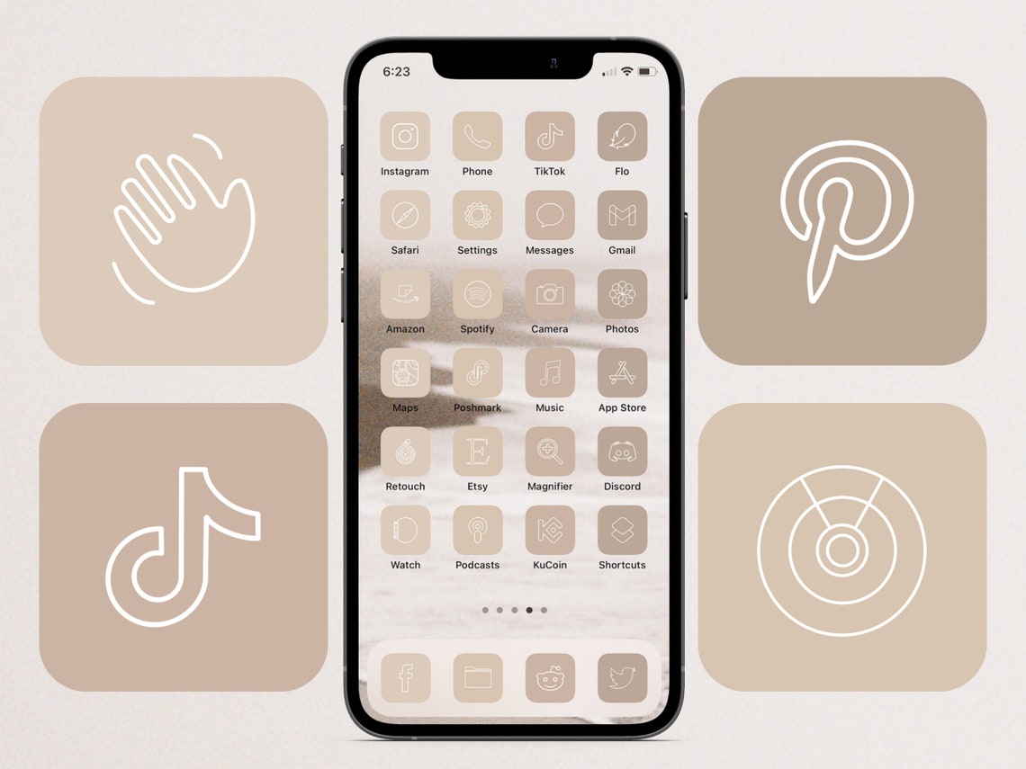 Nude Neutral 2.0 App Icon Pack | Ios 14 Ios 15 | Warm Beige Nude ...