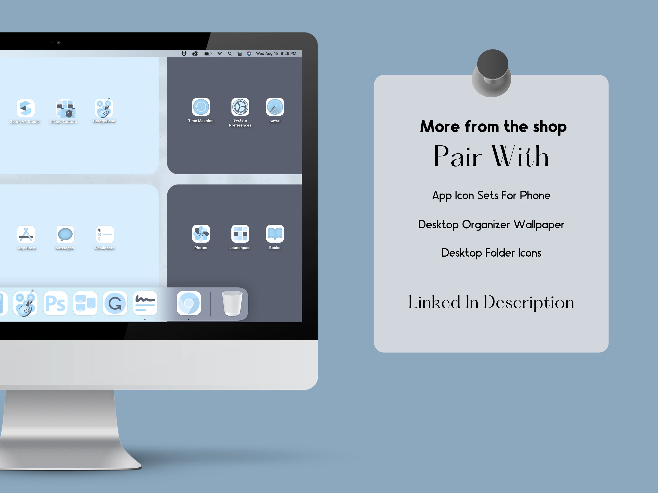 Blue Aesthetic Computer App Icon Pack Desktop Icons Shades - Etsy