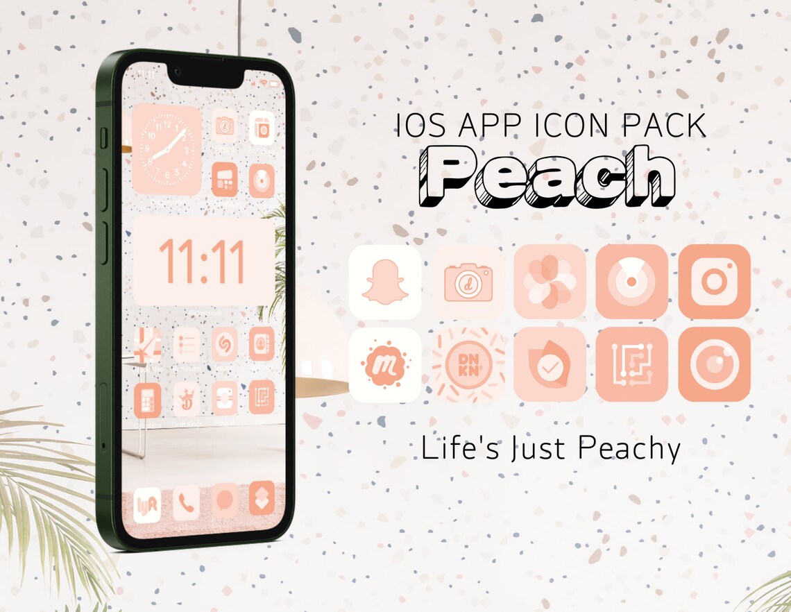 Juicy Peach Ios App Icon Pack - Soft Aesthetic Icons & Photo Widgets ...