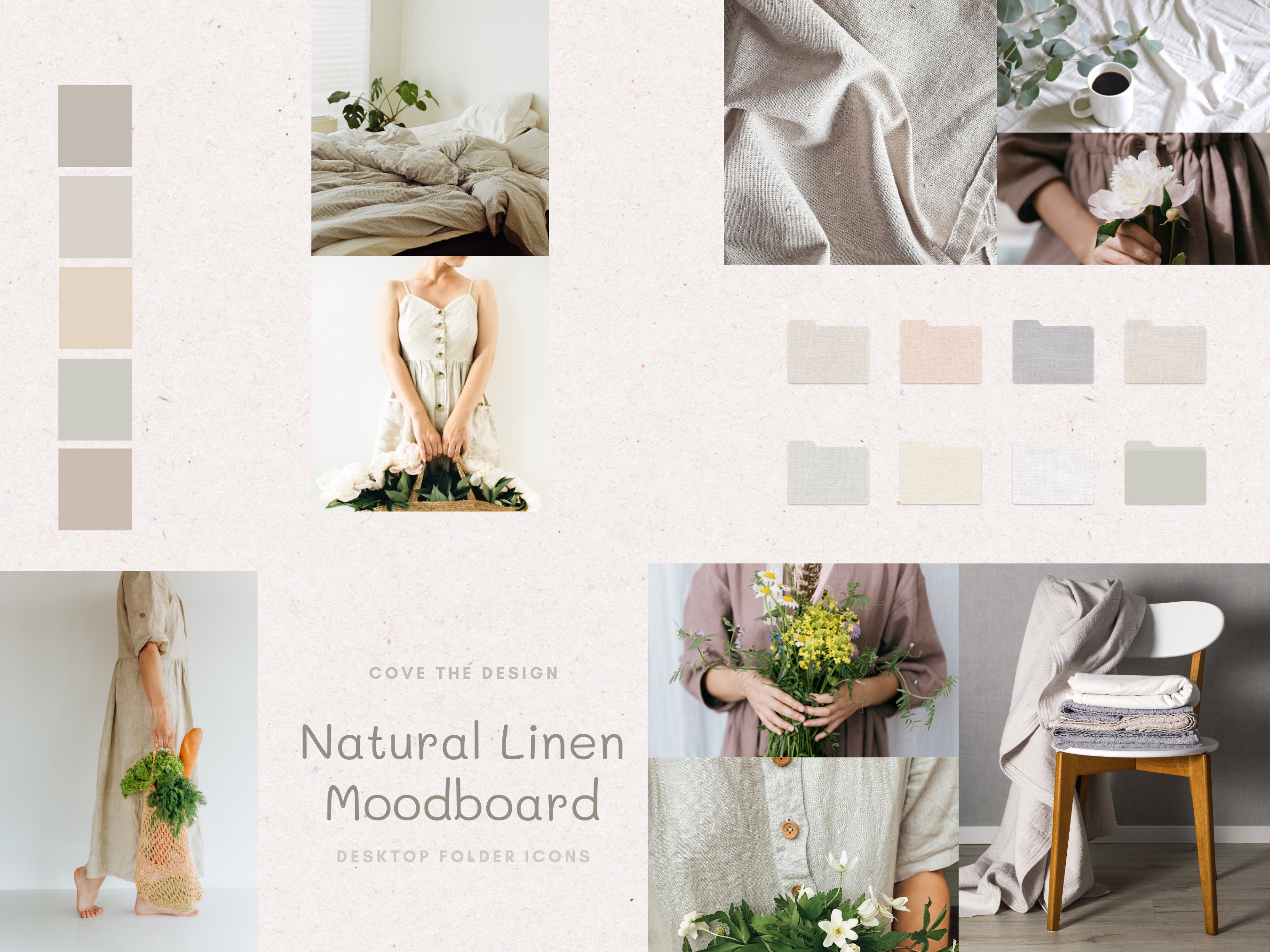 Linen Desktop Folder Icons: Neutral Tones (digital Download) - Etsy