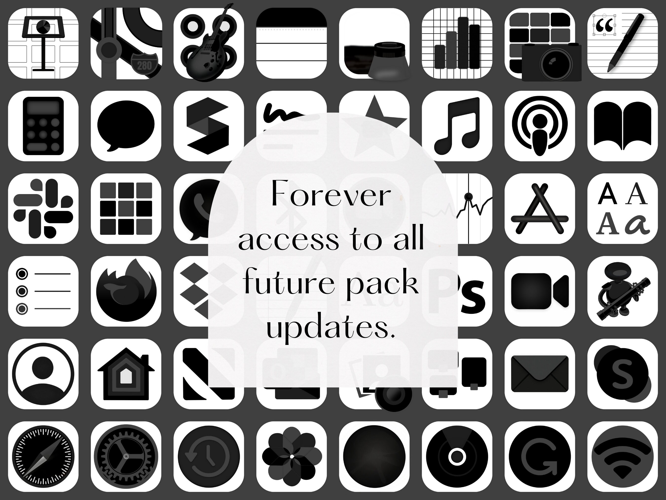 Desktop App Icons Black Dark Minimalistic Aesthetic Desktop - Etsy Canada