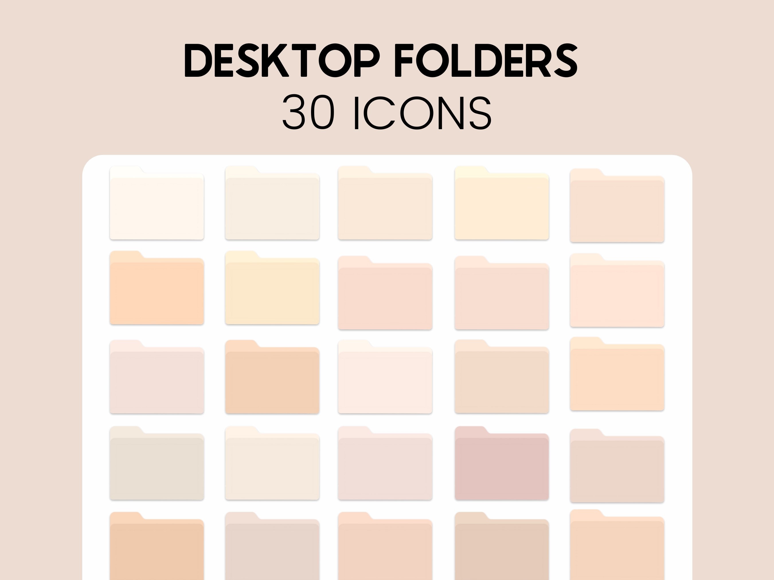 30 Trendy Desktop Folder Icons Aesthetic Folders Custom - Etsy