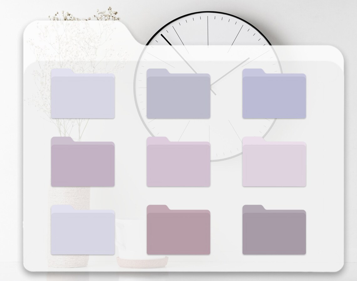 Pastel Purple Blue | Folder Desktop Icons | Aesthetic Desktop ...