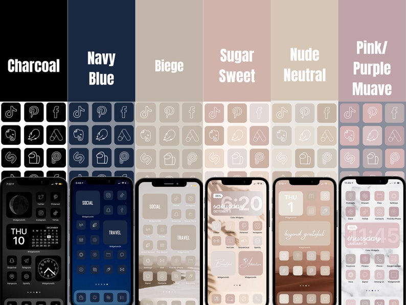 Ultimate App Icon Pack Includes All Aesthetic Themes In The | Etsy