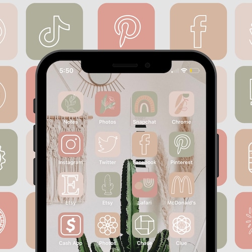 350 Boho Organic App Aesthetic Cove the Design IOS14 App - Etsy Canada