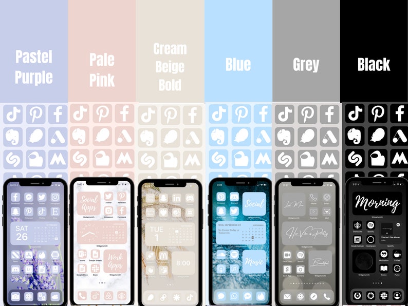 Ultimate App Icon Pack Includes All Aesthetic Themes In The | Etsy