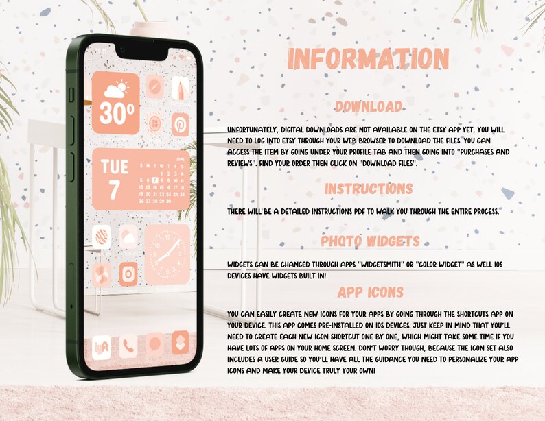 Juicy Peach Ios App Icon Pack - Soft Aesthetic Icons & Photo Widgets ...