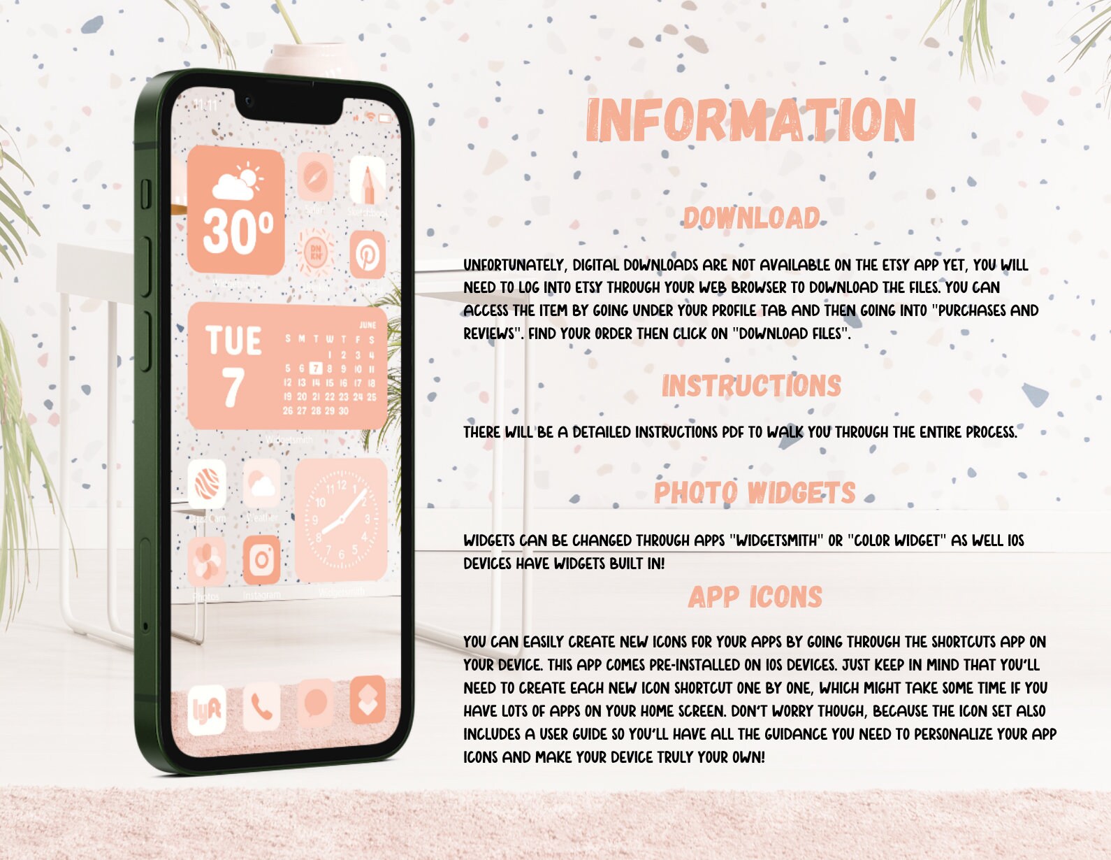 Juicy Peach Ios App Icon Pack - Soft Aesthetic Icons & Photo Widgets ...