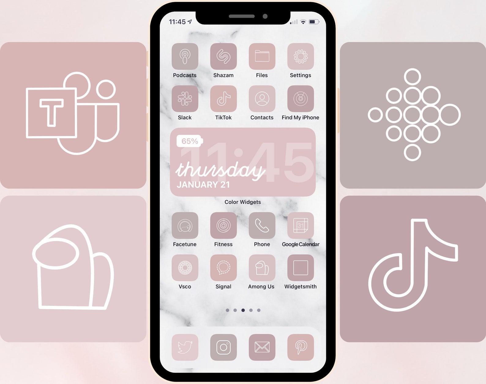 150 Purple/pink App Icons 50 Photo Widgets Ios 14 App | Etsy