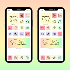 Rainbow Pastel Icon Pack for Customizing Your Home Screen in - Etsy Canada