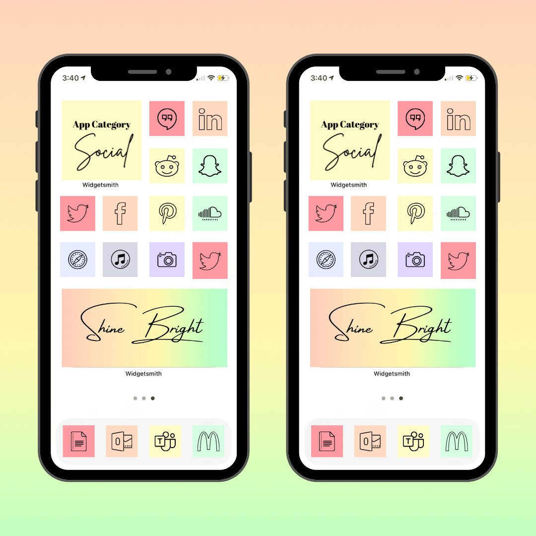 Rainbow Pastel Icon Pack for Customizing Your Home Screen in - Etsy Canada