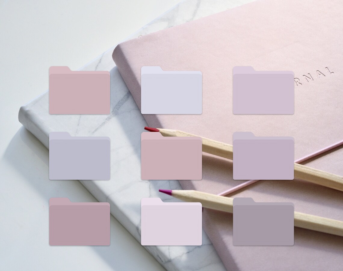 Pastel Purple Blue | Folder Desktop Icons | Aesthetic Desktop ...