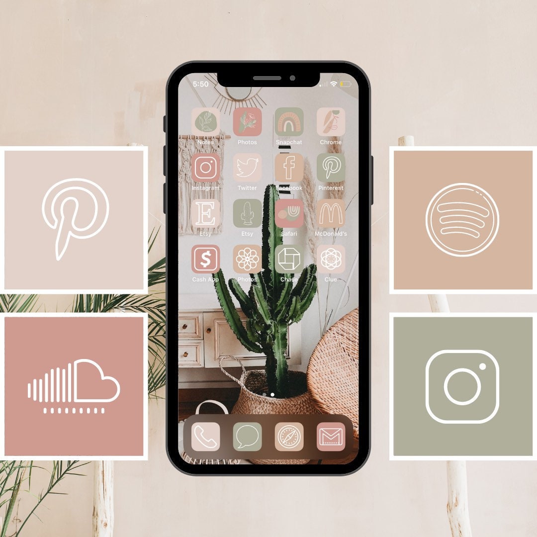 350 Boho Organic App Aesthetic Cove the Design IOS14 App - Etsy Canada