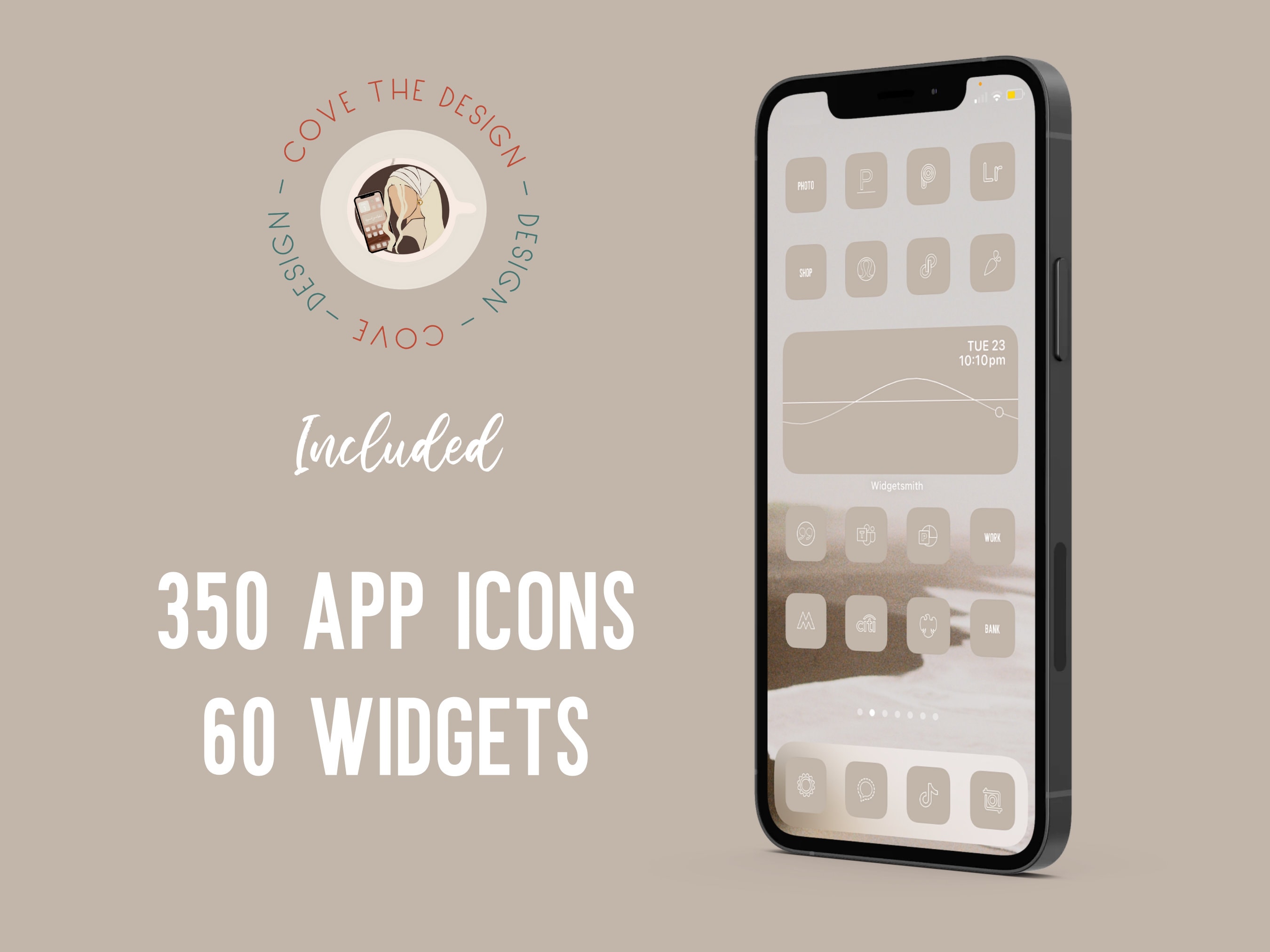 350 Minimalist Beige App Icons Icons 60 Widgets iPhone App | Etsy