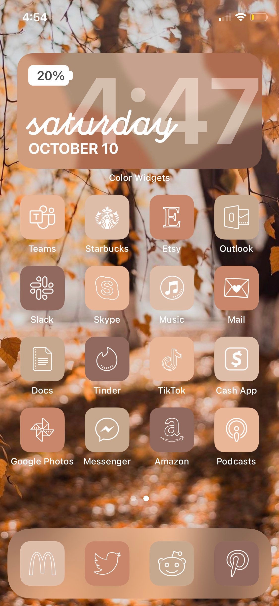 350 IOS 14 App Icons Autumn Fall November Orange Red - Etsy Canada